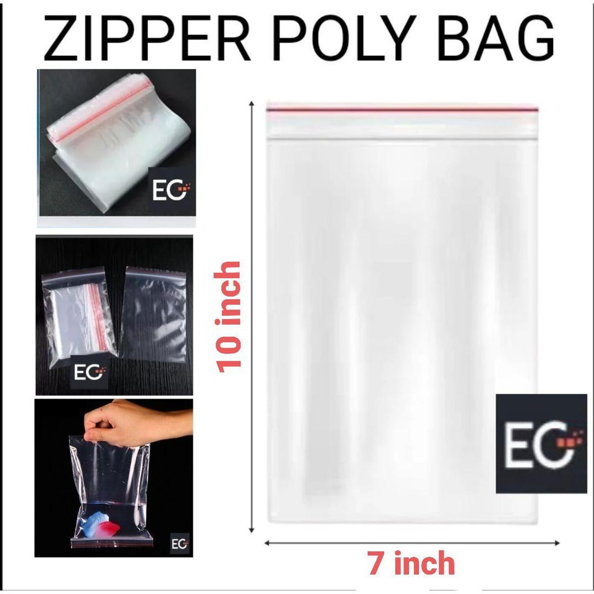 7x10 Inch zipper Lock poly bag (10 Ps /50Ps/100Ps) packet for packing ...