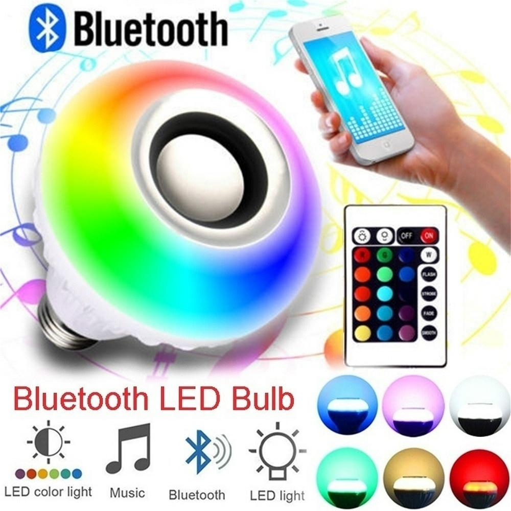 Smart Led Remote Control Bluetooth Speaker Music Bulb - AC, RGB remote ...