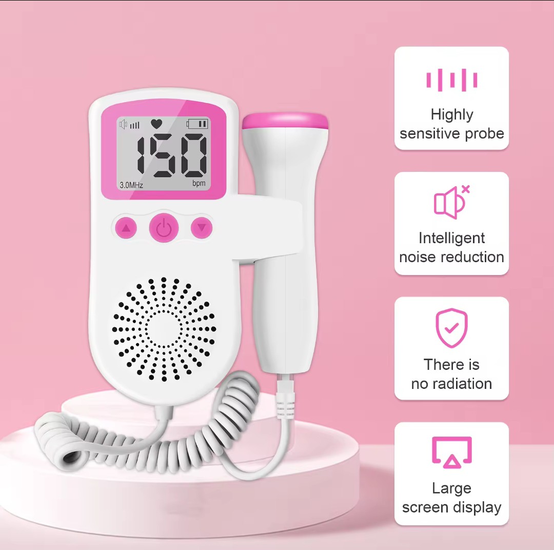 Fetal doppler Rate Monitor Baby Fetal Sound Heart Detector LCD Display ...