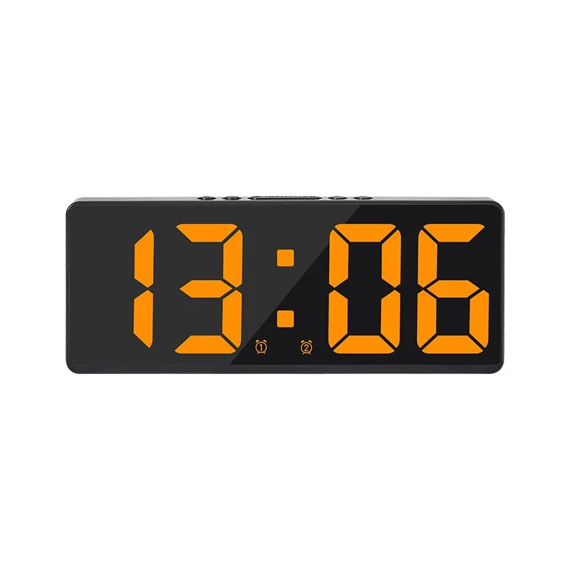 LED Digital Alarm Clock Voice-activated Mirror Double Alarm Clock ...