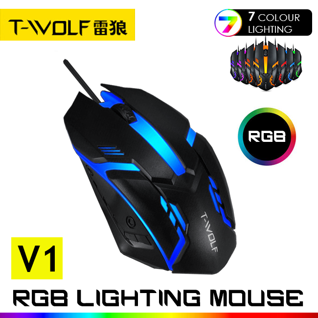 RGB Mouse Gaming Design TWolf V1 Wired RGB Gaming Mouse Affordable ...