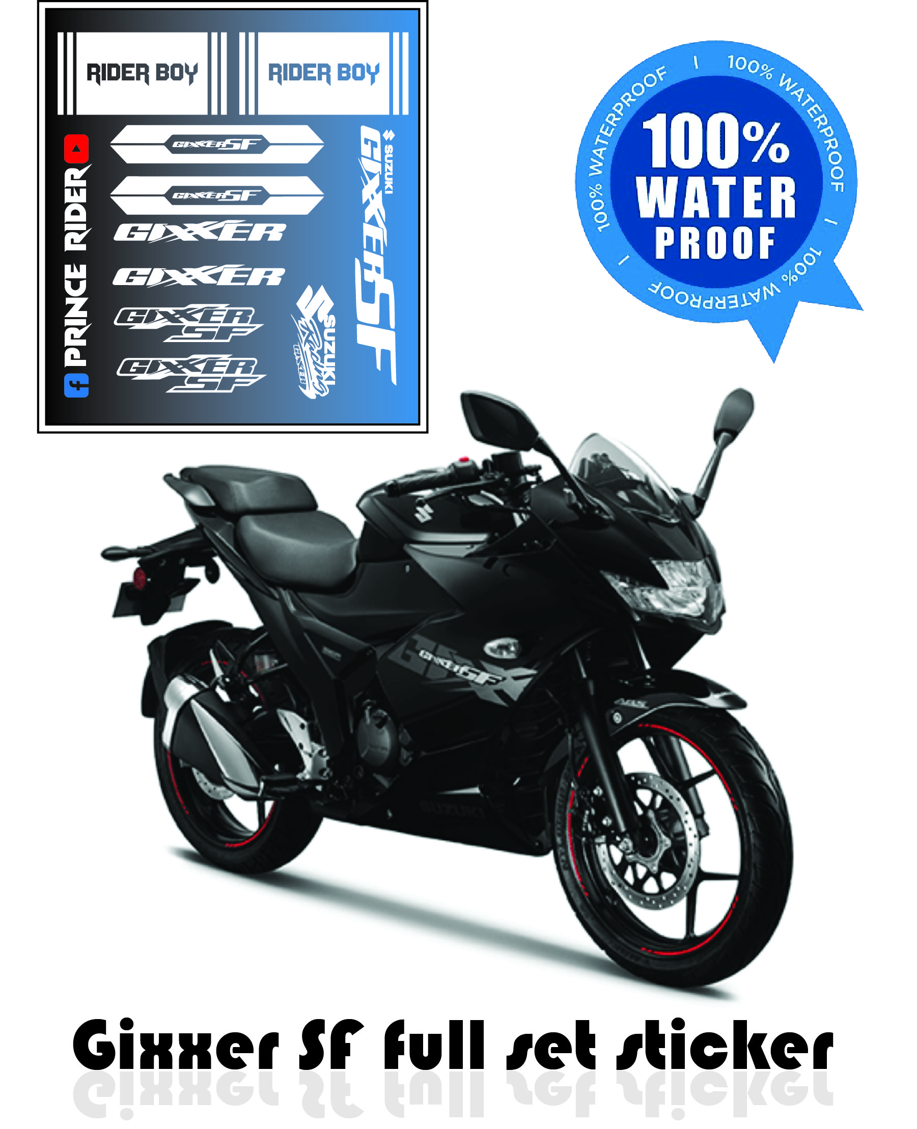 SUZUKI bike all sticker | bike modify sticker | SUZUKI gixxer SF ...