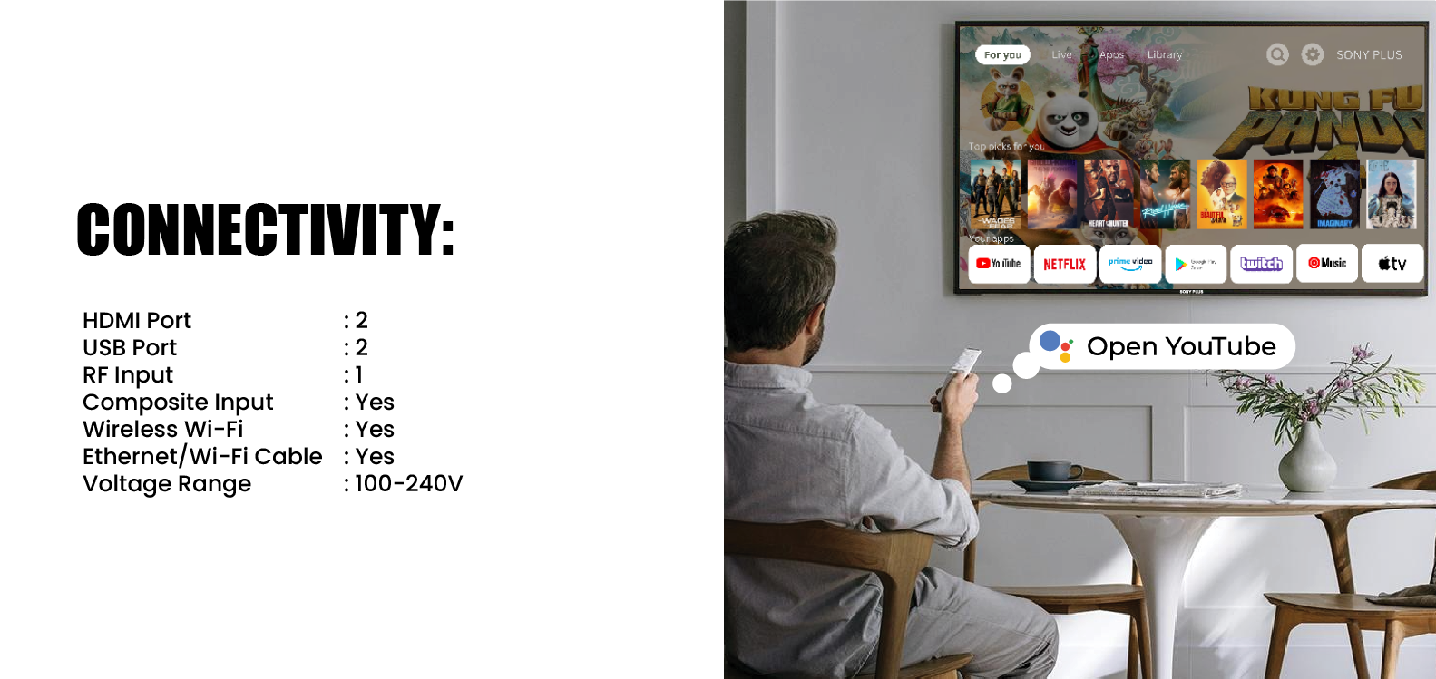 Sony Plus 32 inch Frameless Smart Android LED TV Full HD 4K Supported ...