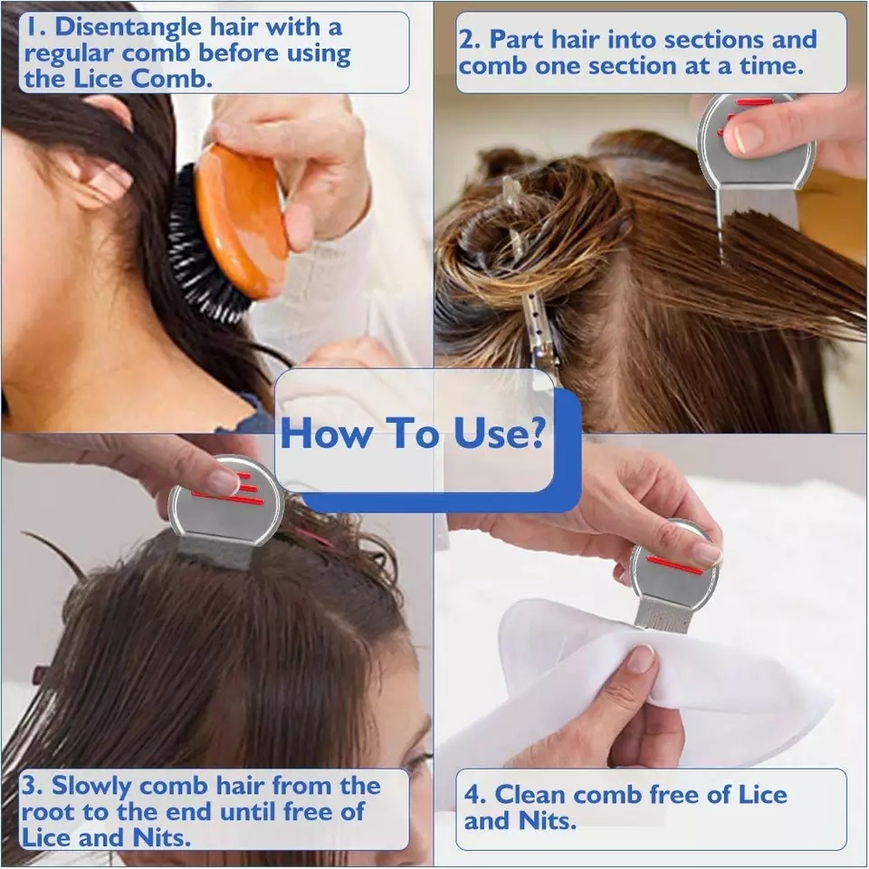 Lice and Nit Egg Free Treatment Professional Stainless Steel Lice ...