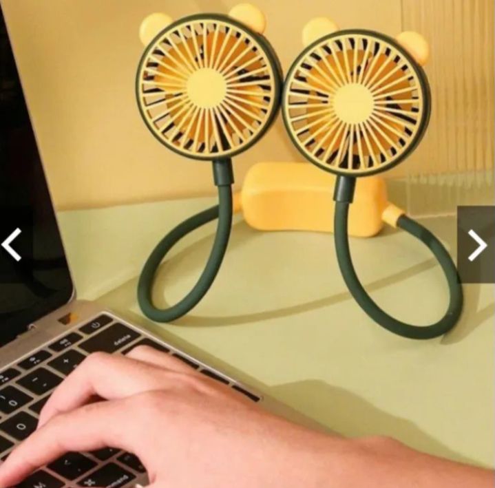 Folding Mini Fan Hands-Free Neck Fan Rechargeable Fan Quiet Sports Fans ...