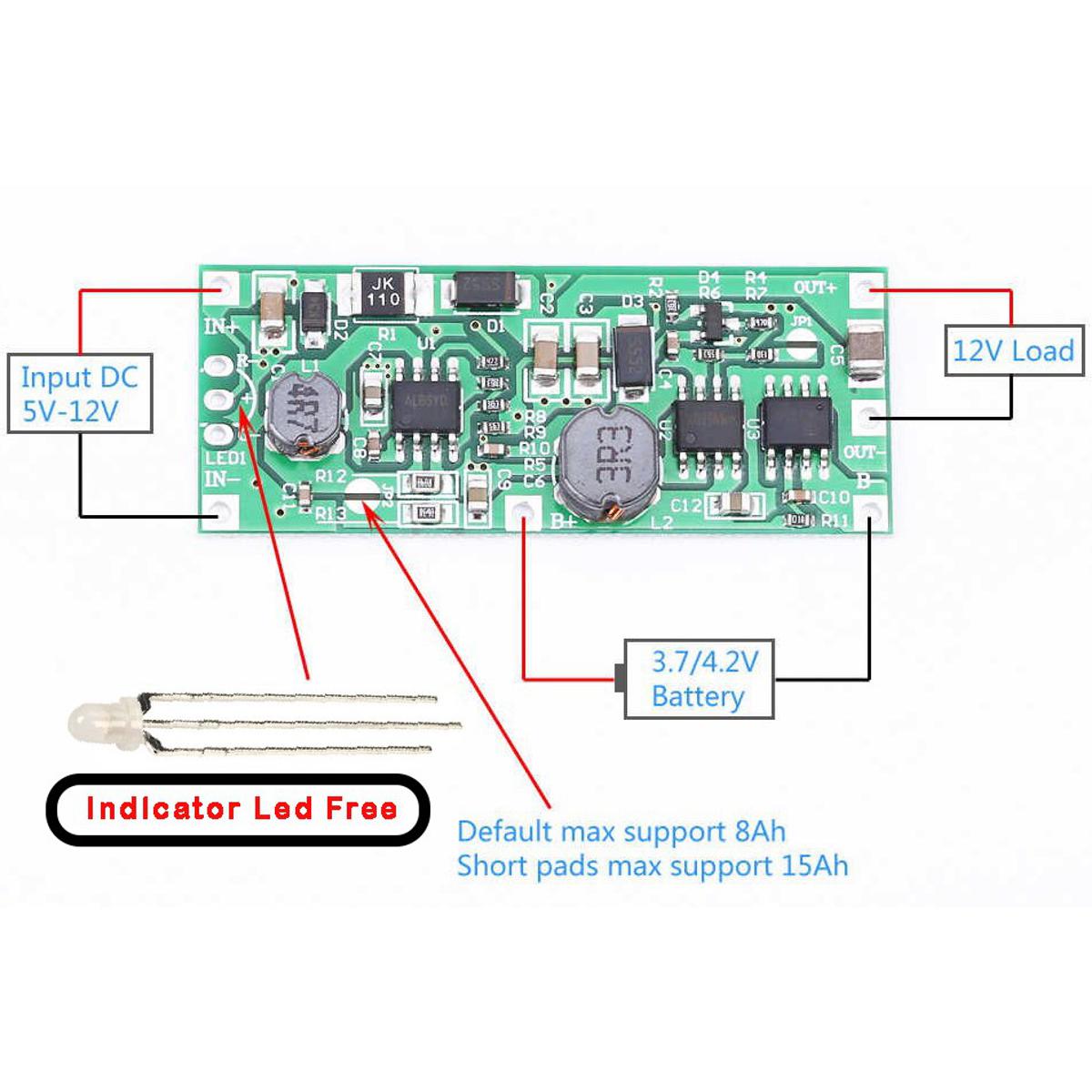 Mini Ups Circuit 3.7V To 12V 9V 2A Max For Onu Router Indicator Led ...