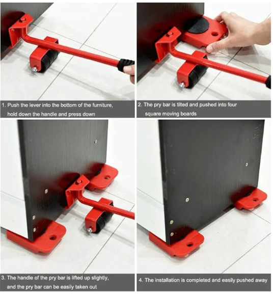 5 Pcs Professional Furniture Transport Lifter tool Set Heavy Stuffs ...