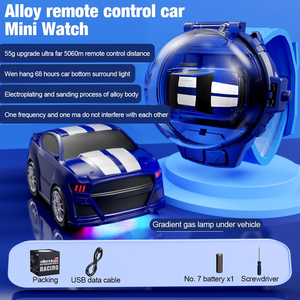 Children Cartoon Mini RC Remote Control Car Watch Toys Electric Wrist ...