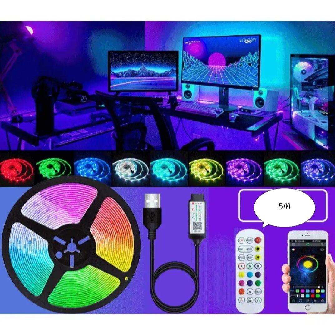 5M LED Strip5050 Lights RGB LED Lights String Lighting Flexible Strip ...