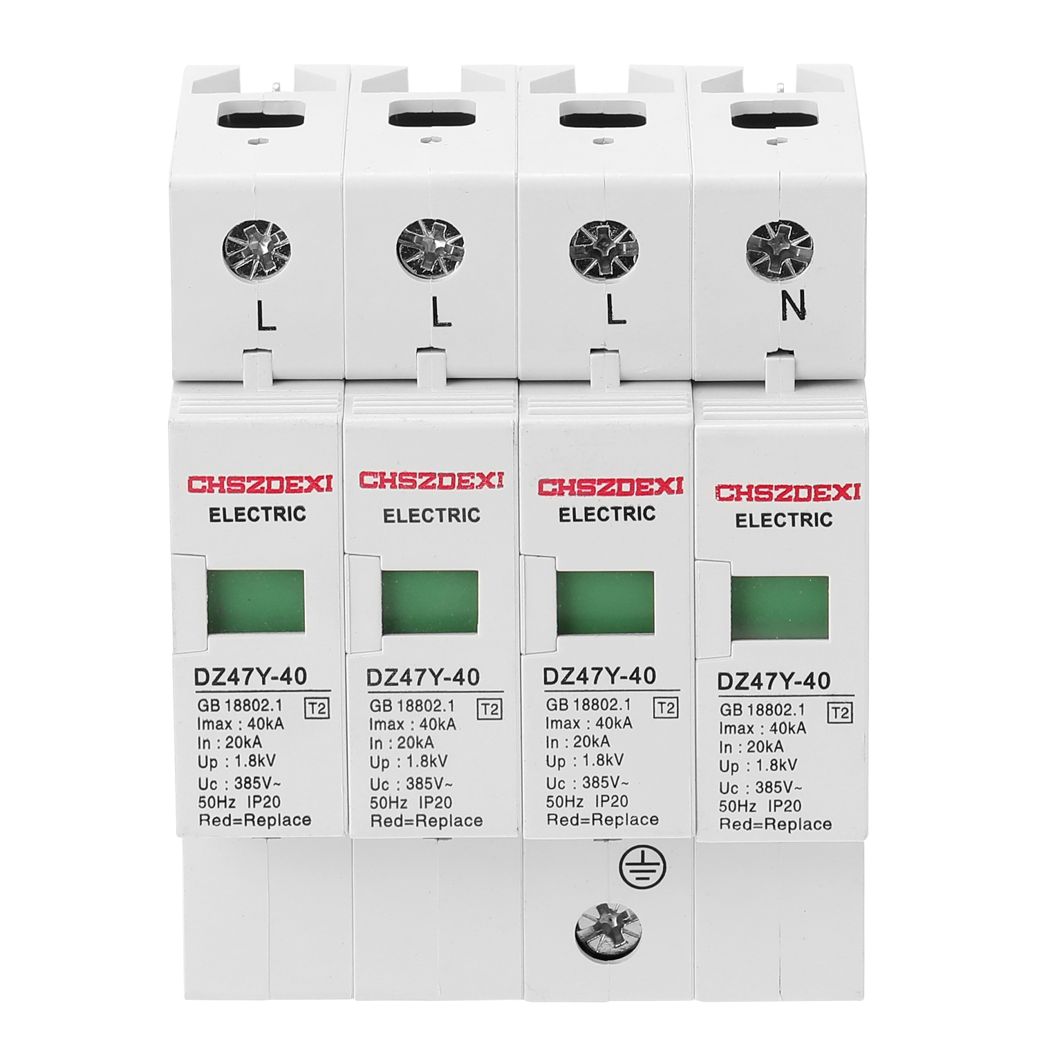 DZ47Y-40KA 385V SPD House Surge Protector Protective Low-voltage Arrester Device 4P Lightning ...