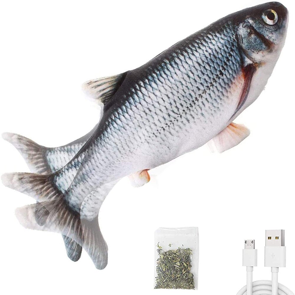 【Xiaofeng】[NORMA Electric Fish Moving Cat Kicker Fish Toy Realistic ...