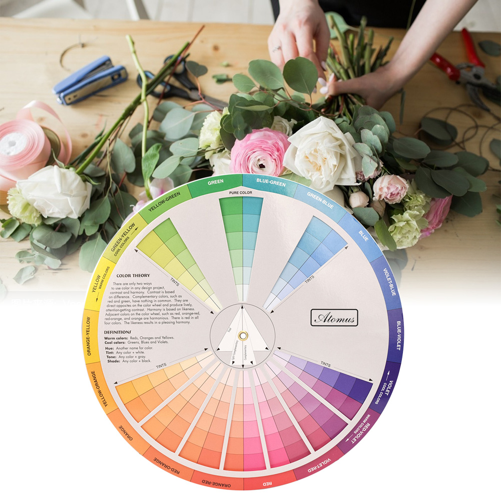 Color Wheel Pocket Size Paper Card Paint Learning Guide Mix Artist ...