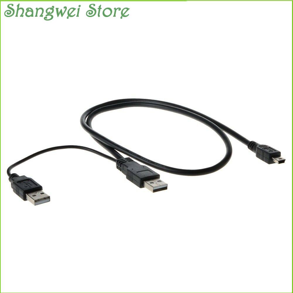 USB Dual Power Y Shape 2x Type A - Mini B Cable Lead Cord for Hard ...