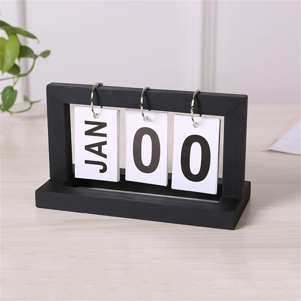 Calendar Ornaments Vintage Calendar Dormitory Decorations Wooden Flip ...