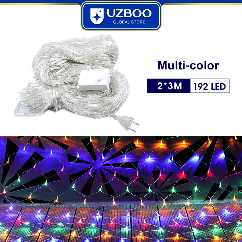 UZBOO 220V String Lights Outdoor Christmas Net Lights LED Mesh String ...