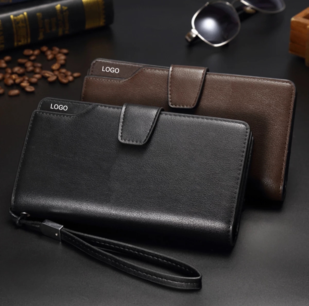 Long leather card holder wallet for men and women Long purse High ...
