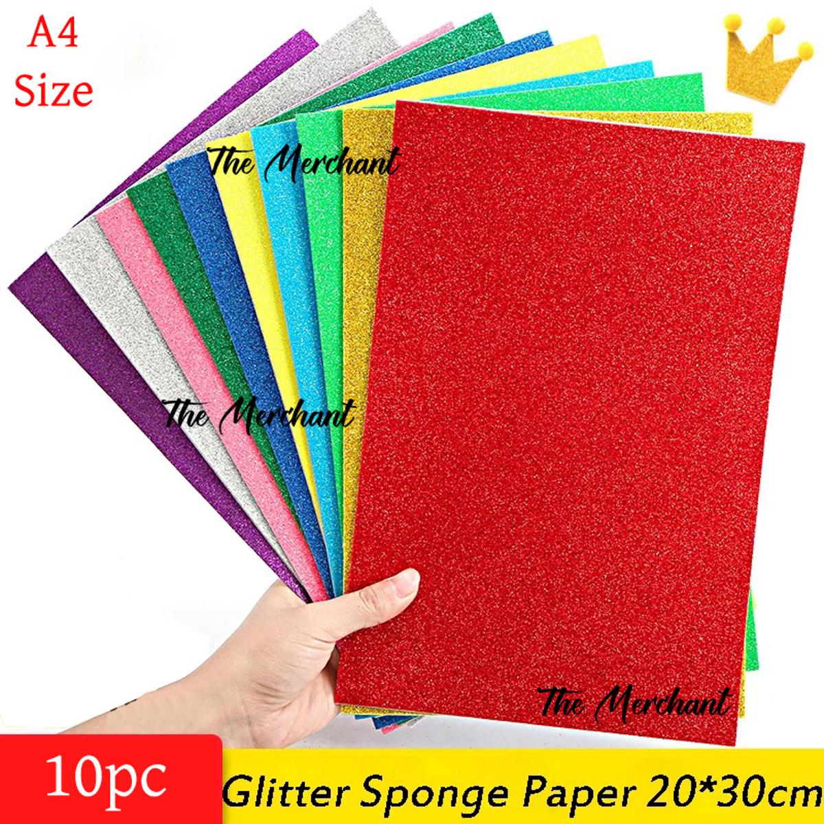 Glitter Foam Sheet Paper - Self Adhesive - A4 Size - 10pc | Daraz.com.bd