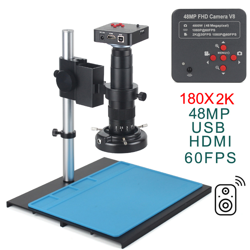48MP 4K 2K USB HDMI VGA Type-C Digital Video Monocular Microscope ...