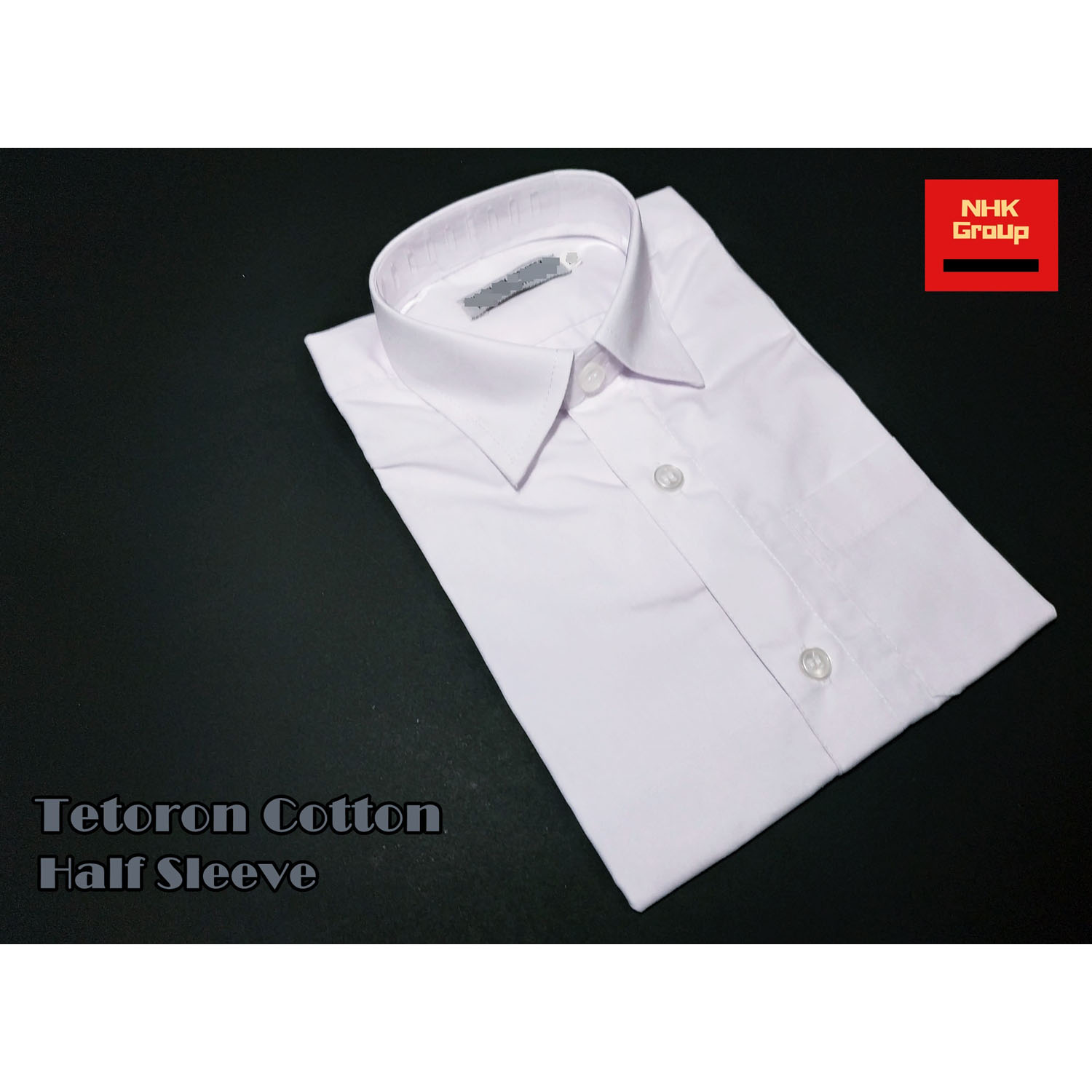 NHK White Tetoron Cotton (TC) Half Sleeve School/College Shirt (School ...