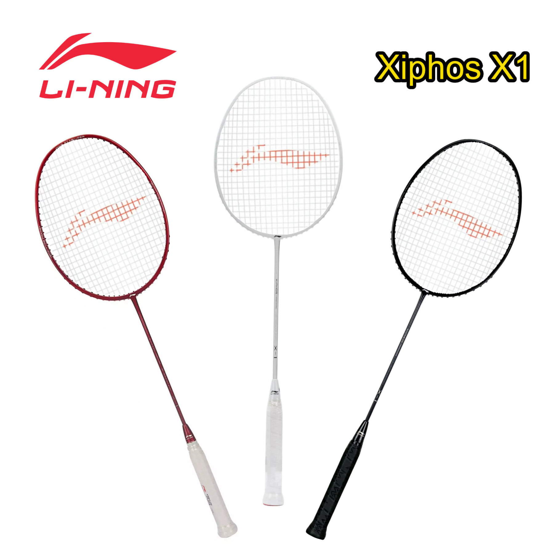 LINING Xiphos X1 Strung Badminton Racket Frame with Strings Attached Li ...