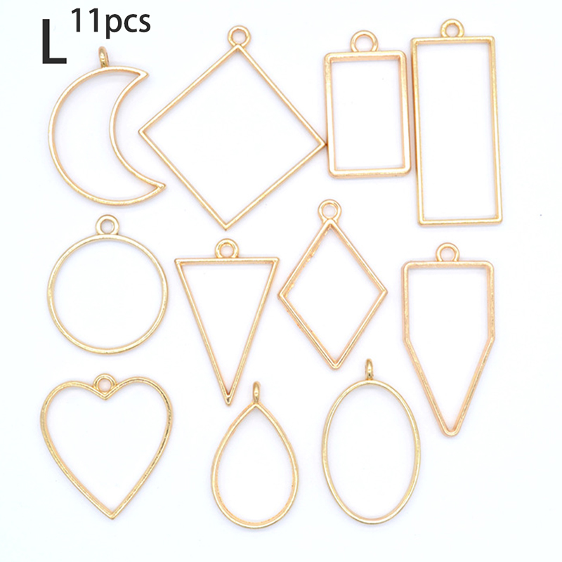 10/11pcs Metal Geometric Hollow Frame Bezel Border Molds UV Epoxy Resin ...
