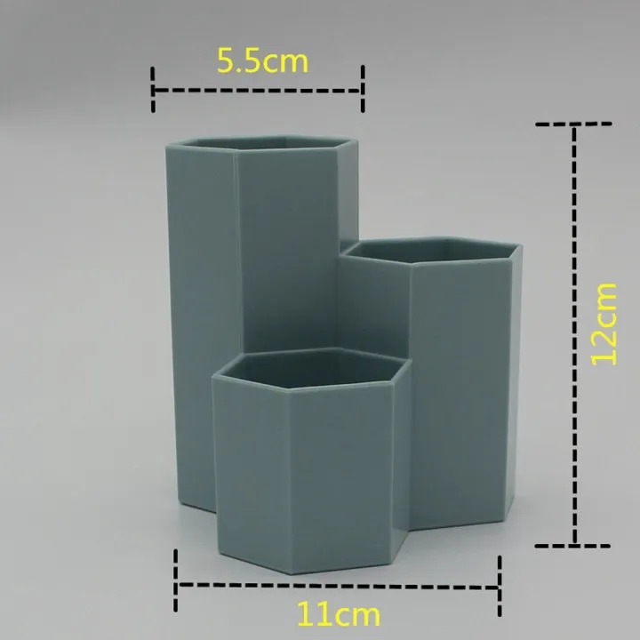 Hexagonal Make-Up Brush Storage Cosmetic Box Holder Office Table ...