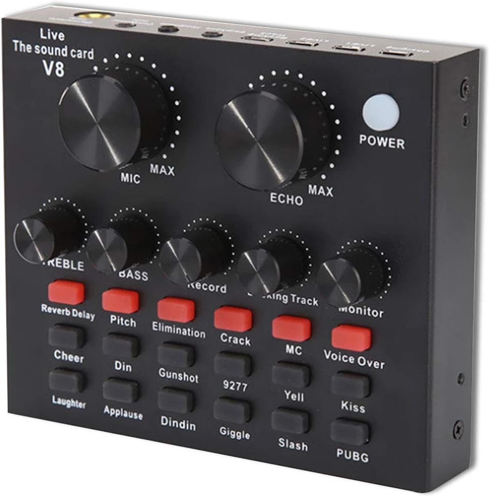 V8 Live Sound Card, Voice Change Digital Sound Card Audio Interface ...