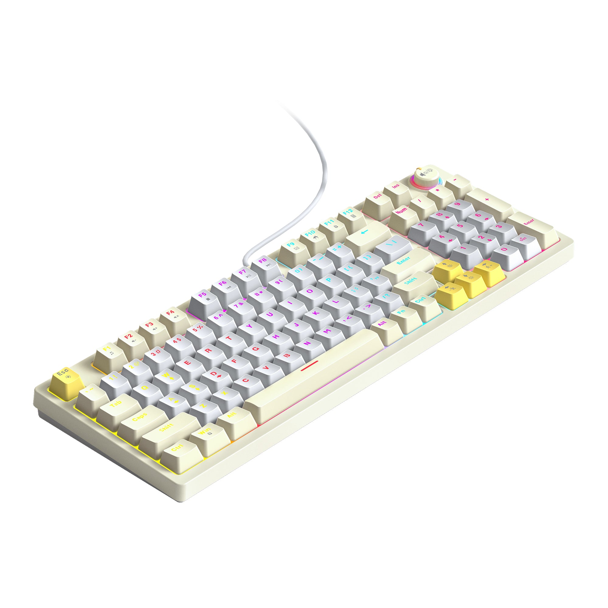 T-WOLF T50 Hotswappble Wired RGB Mechanical Gaming Keyboard Blue Switch ...