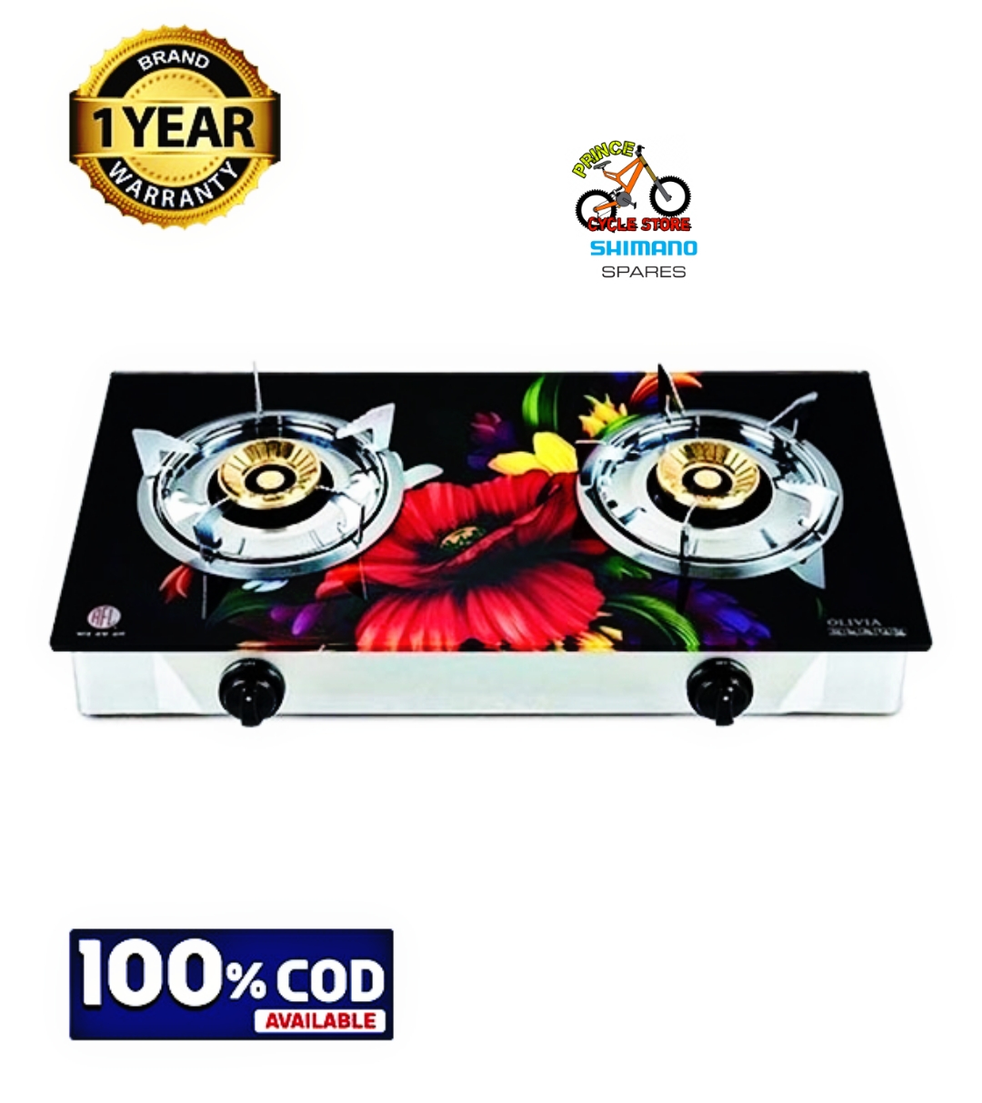 RFL Double Glass LPG Gas Stove Olivia Variant | Daraz.com.bd