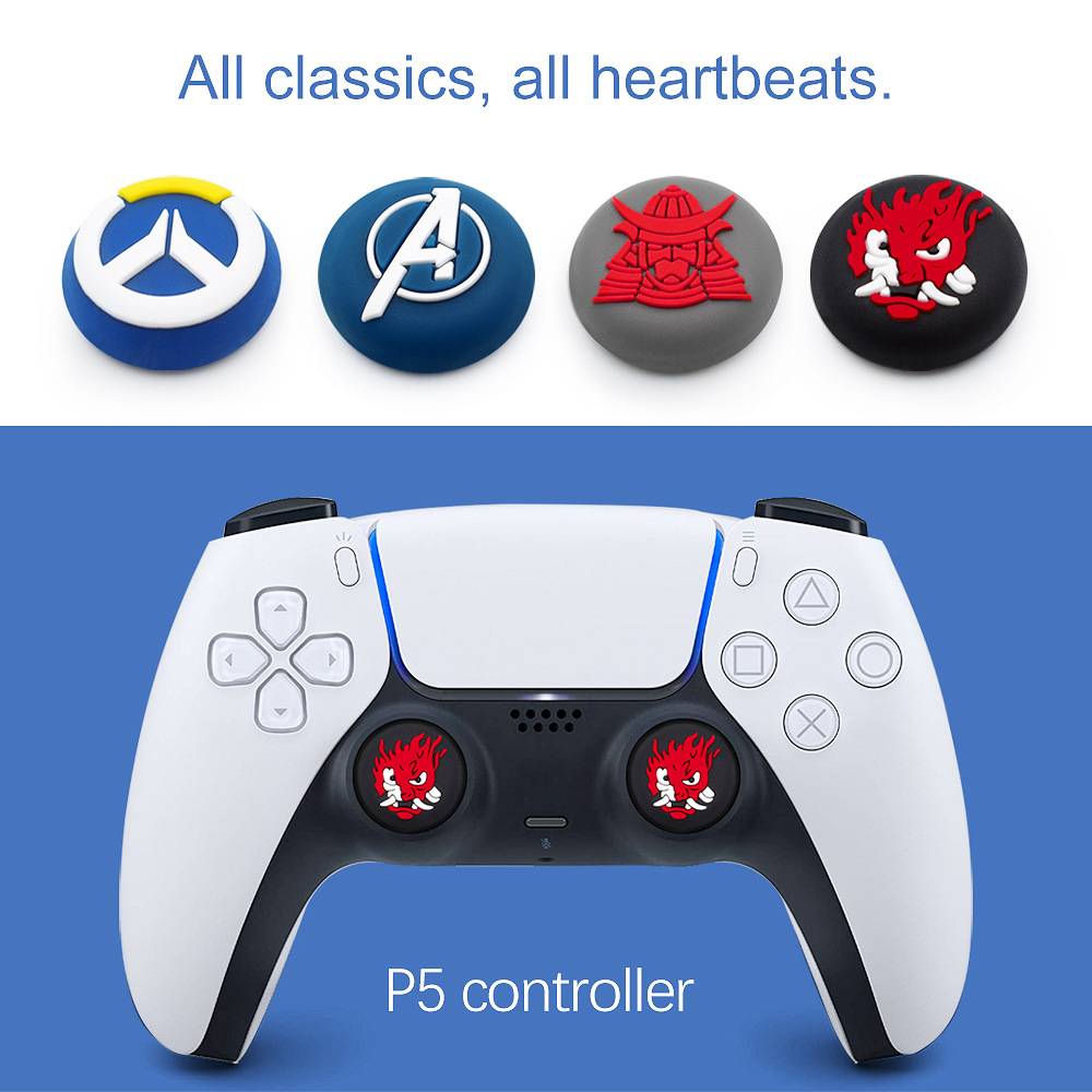 4pcs/1Set Soft Silicone Thumb Grip Stick Cap Cover For PS5 XSX XSS Controller for Playstation 5 ...