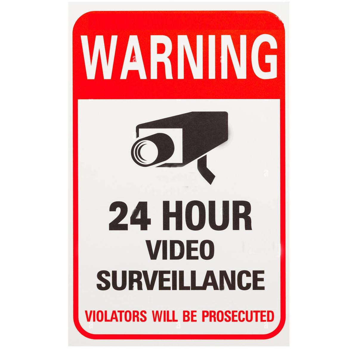 5pcs 24h Cctv Video Camera System Security Warning Sign Sticker 6x4 nch ...