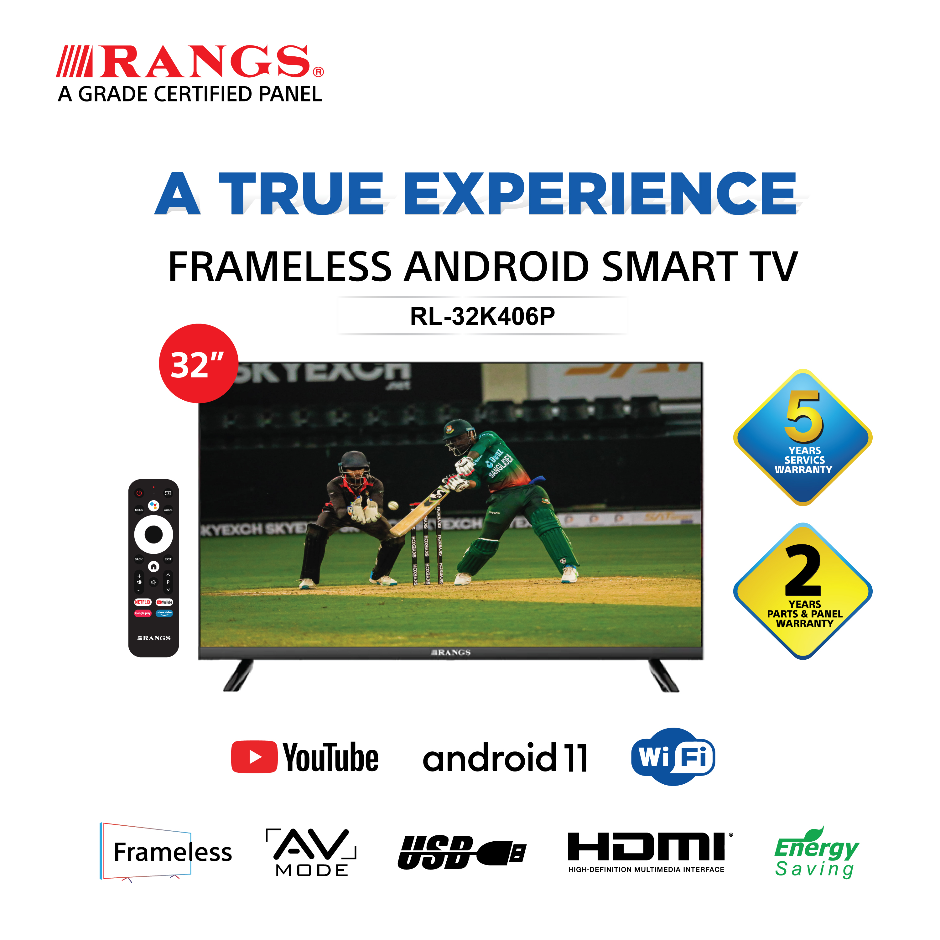 Rangs Official 32 Inch Frameless HD Smart Android LED TV | Daraz.com.bd