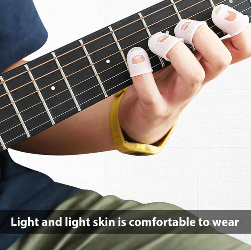 4Pcs/Set Guitar Silicone Finger Guards Guitar Fingertip Protectors For ...