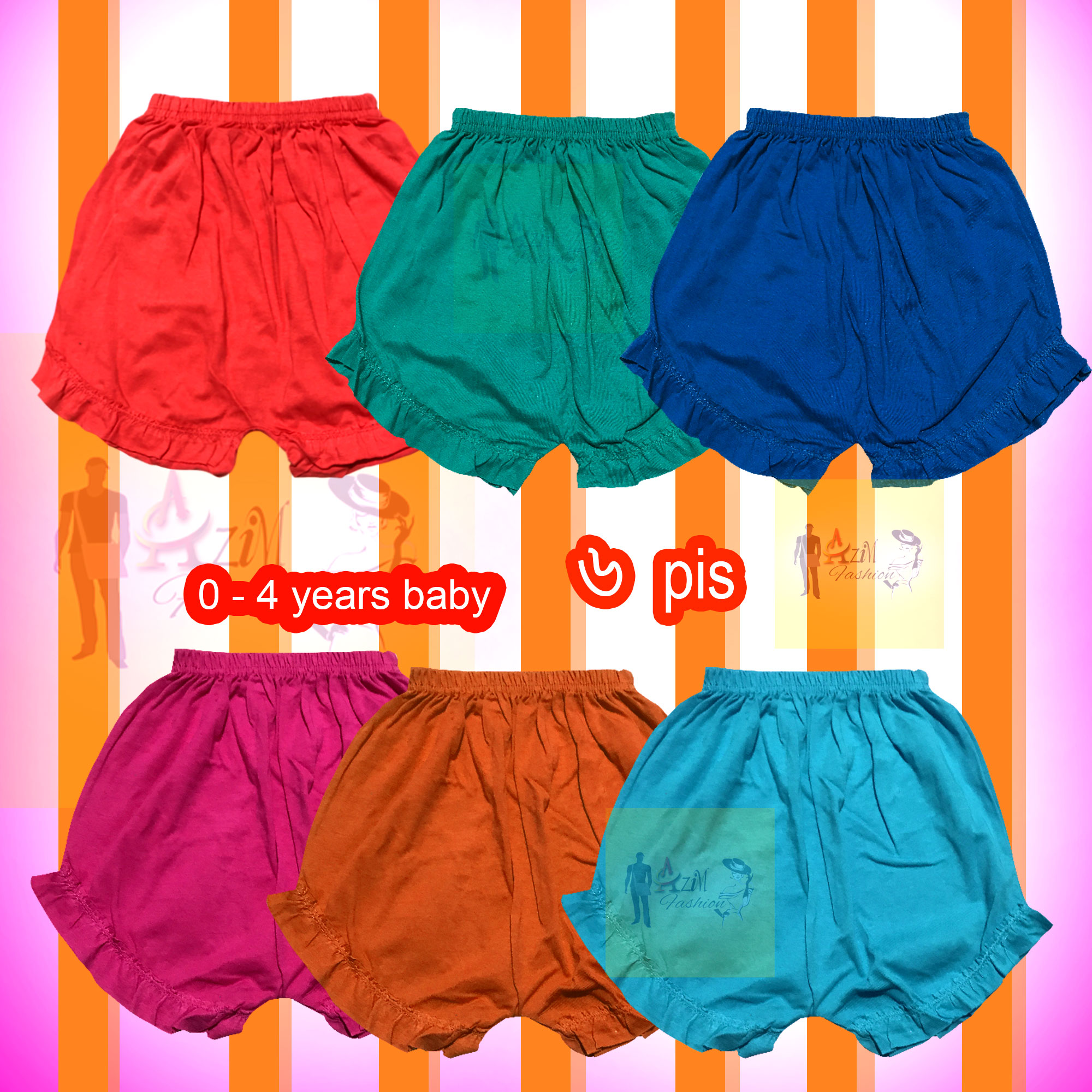 Girls pant 6 Piece Multi Color girls Half Pant 0-4 years baby by any ...