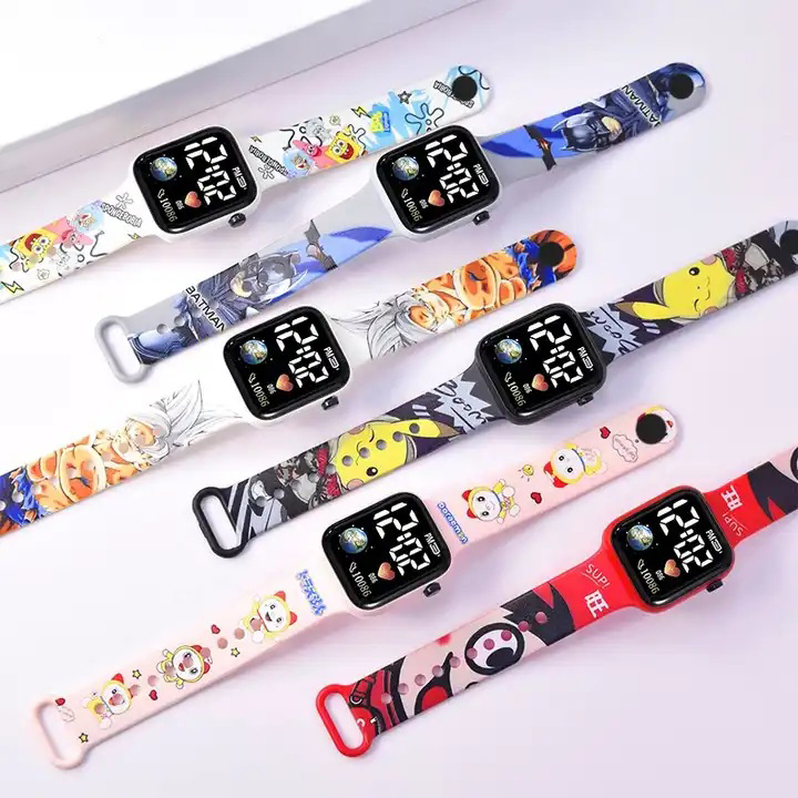 Imported Digital Led Watch for Men Silicon Cartoon Color Printed Strap ...