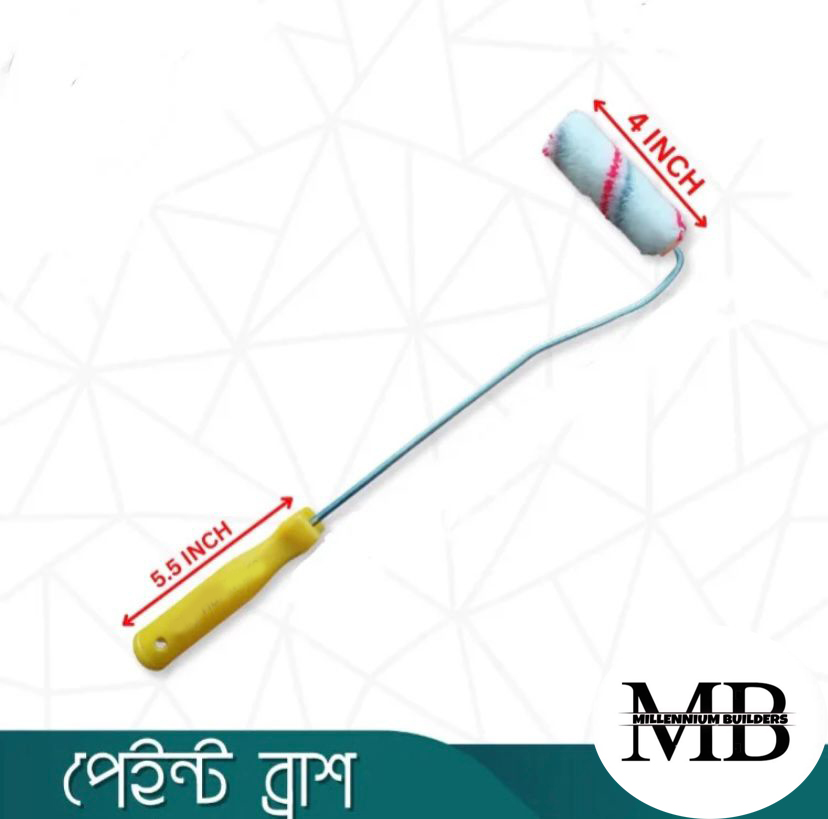 Painting roller Brush 4inch - 1 Pieces Handle and 4 pieces Brush ...