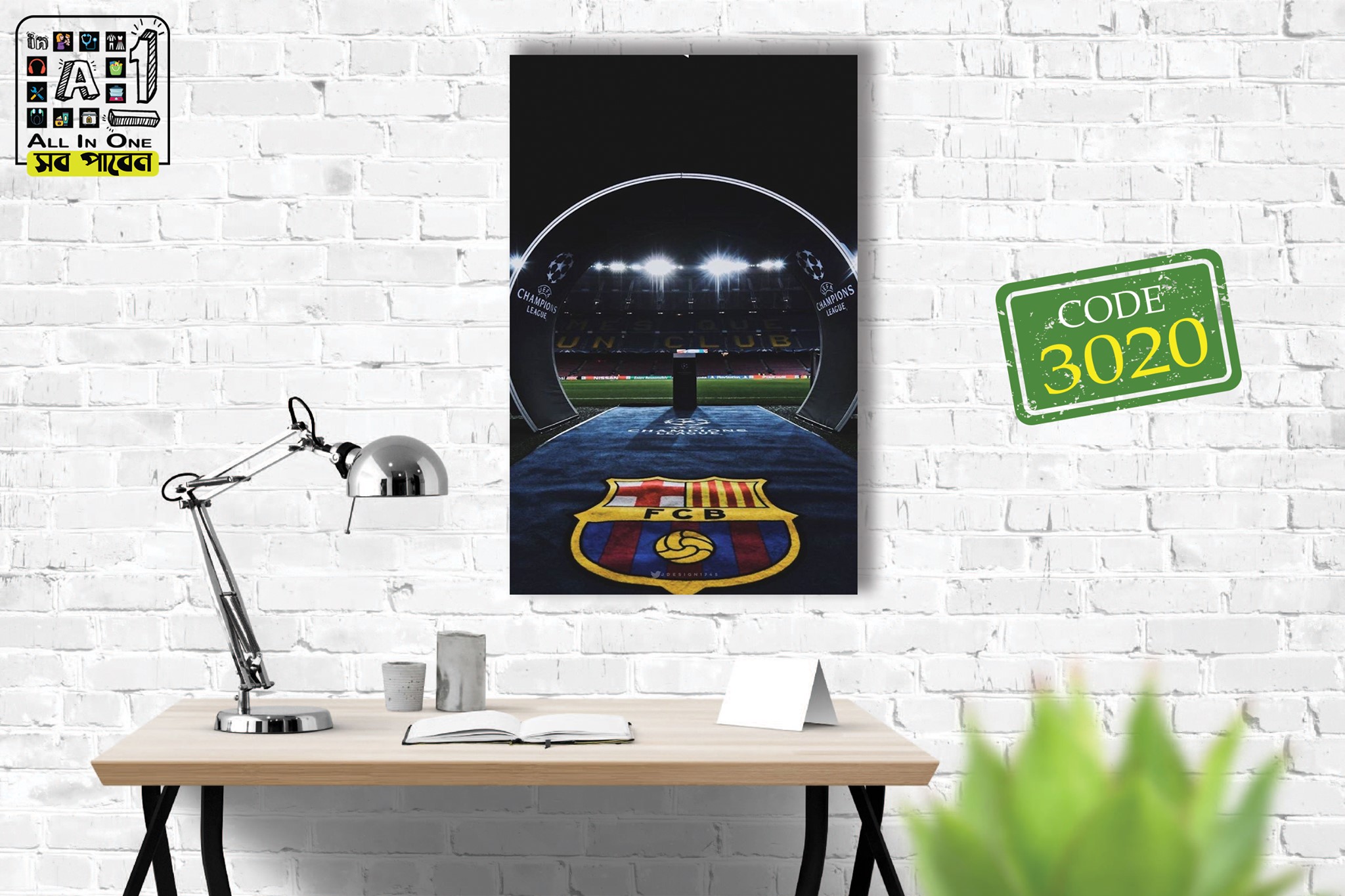 Glossy Laminated FC Barcelona Design Wall Poster (2 ft × 1 ft ) | Daraz ...