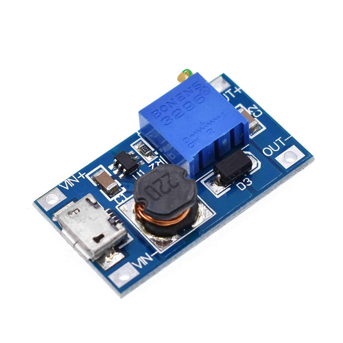DC DC Step Up MT3608 Boost Converter Micro USB DC 2V-24V to 5V-28V 2A ...