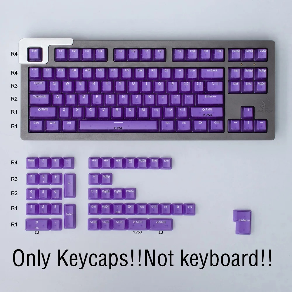 132 Keys Transparent Keycaps For Gaming Mechanical Keyboard OEM Profile ...