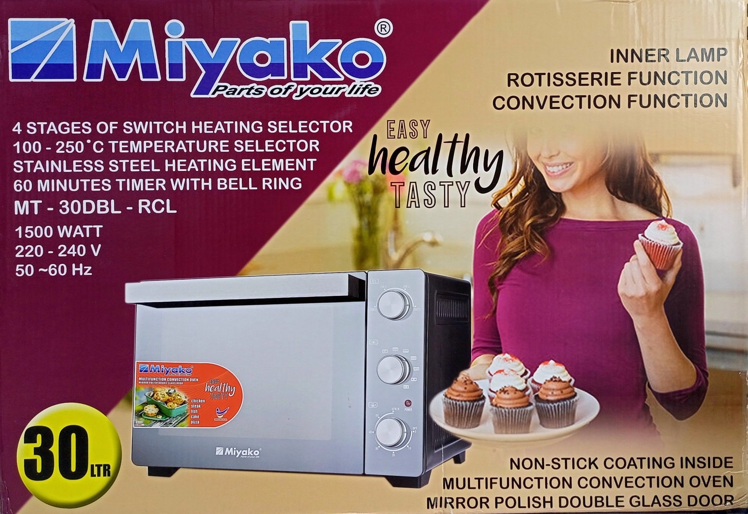 Miyako 30 Liter Convection Electric Oven MT-30DBL | Daraz.com.bd