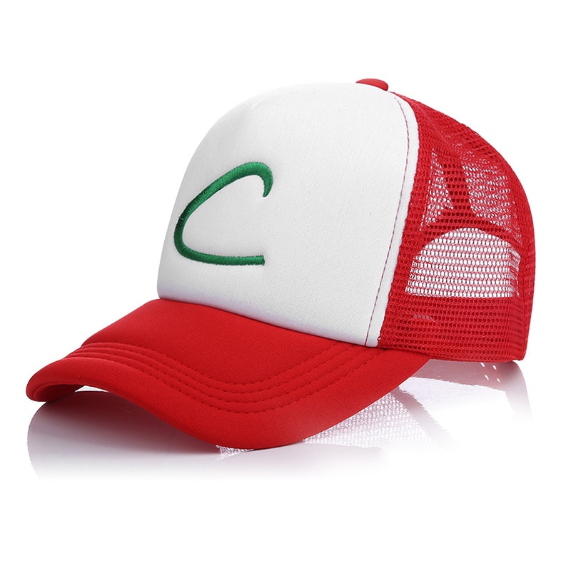 Pokemon Ash Ketchum Sun Hat Anime Figure Peaked Caps Cartoon Mesh Hats ...