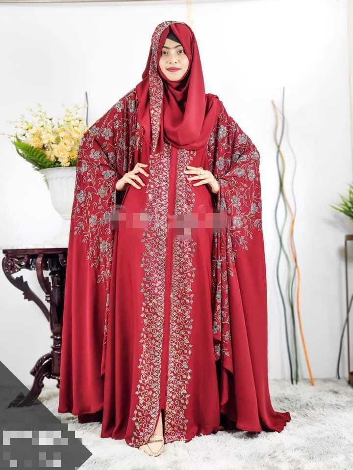 Borkha Muslime Wear Kuchi Gown Borkha Dubai Cherry Georgette For Girls ...