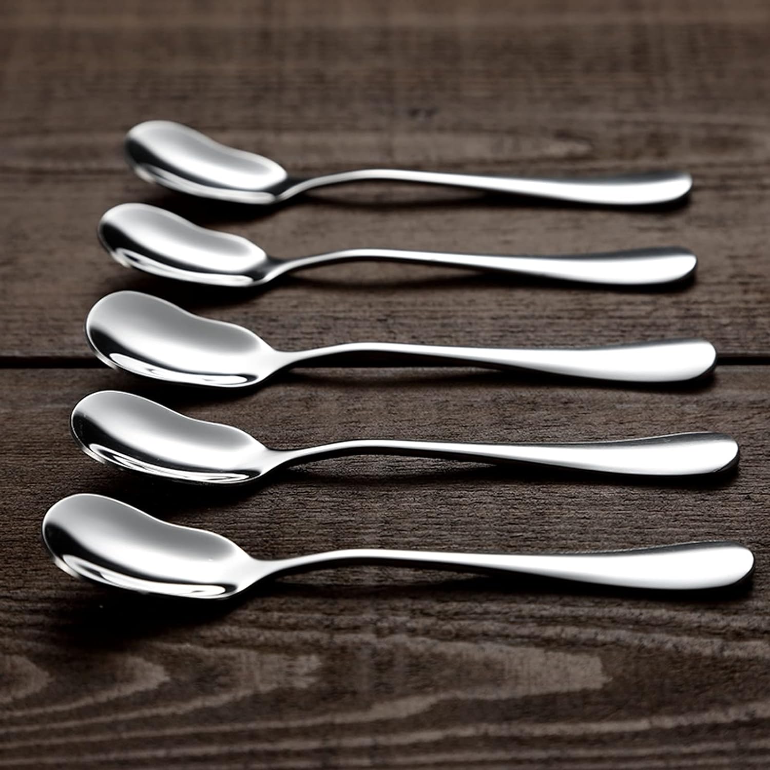 6 pcs Stainless Steel Dessert Spoon Yogurt spoon Scoop Ice Cream Spoons ...