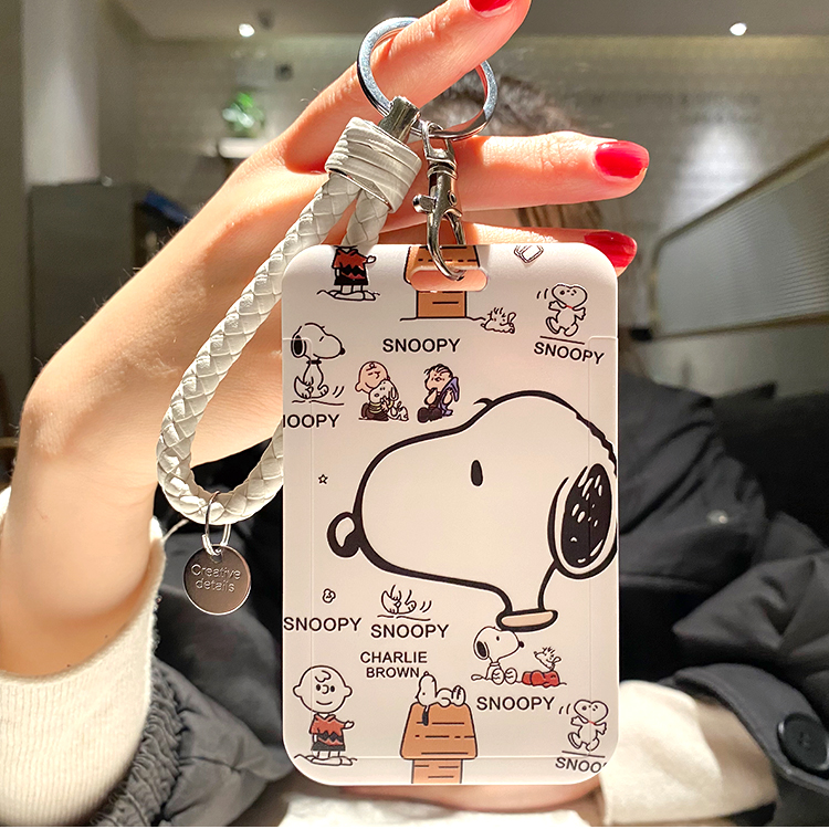 Snoopy Card Holder Student Health Code Anti-Lost Hanging Neck Key Chain ...