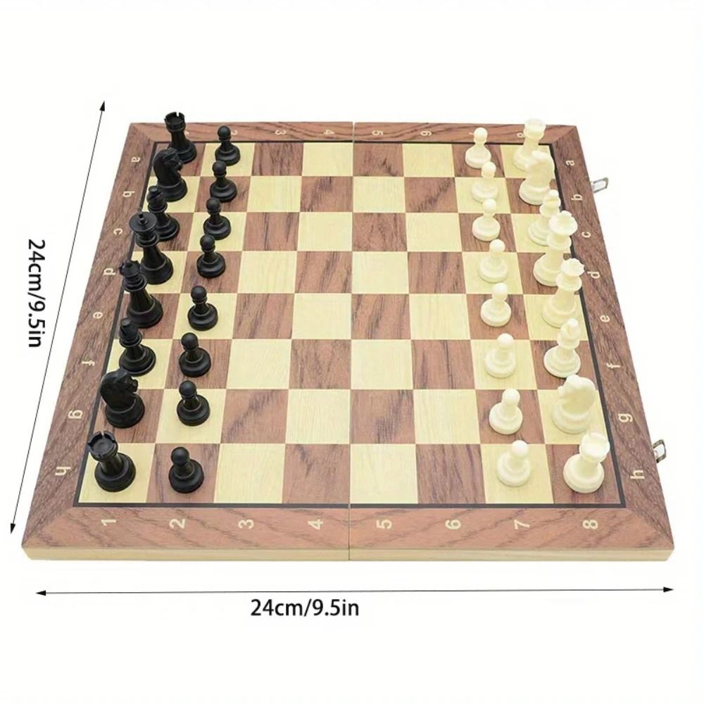 Entertainment Chessboard Solid Wooden International Chess Foldable ...
