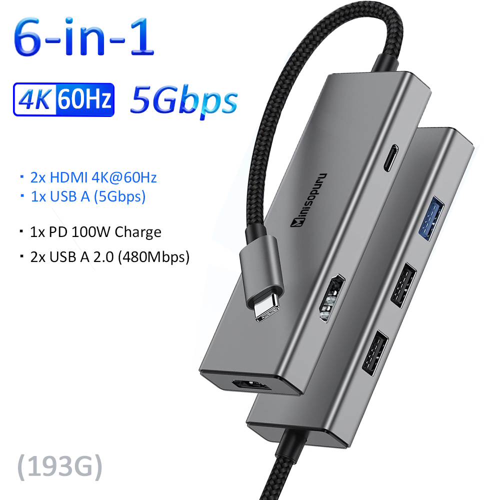 USB C Docking Station Dual Monitor with Dual 4K@60Hz RJ45 PD100W SD/TF ...