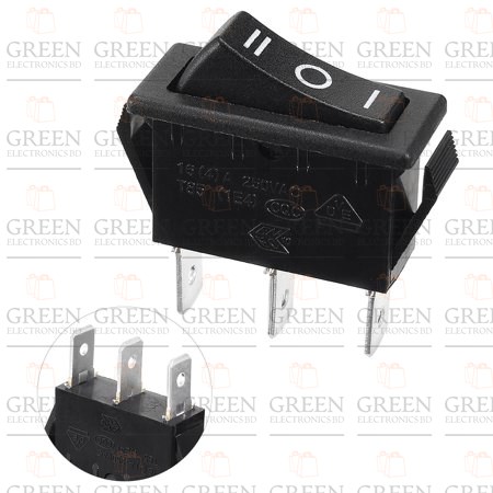 ON-OFF-ON 15A KCD3 Rocker Switch 15A 250V 3 Pin BLACK Color Switches ...