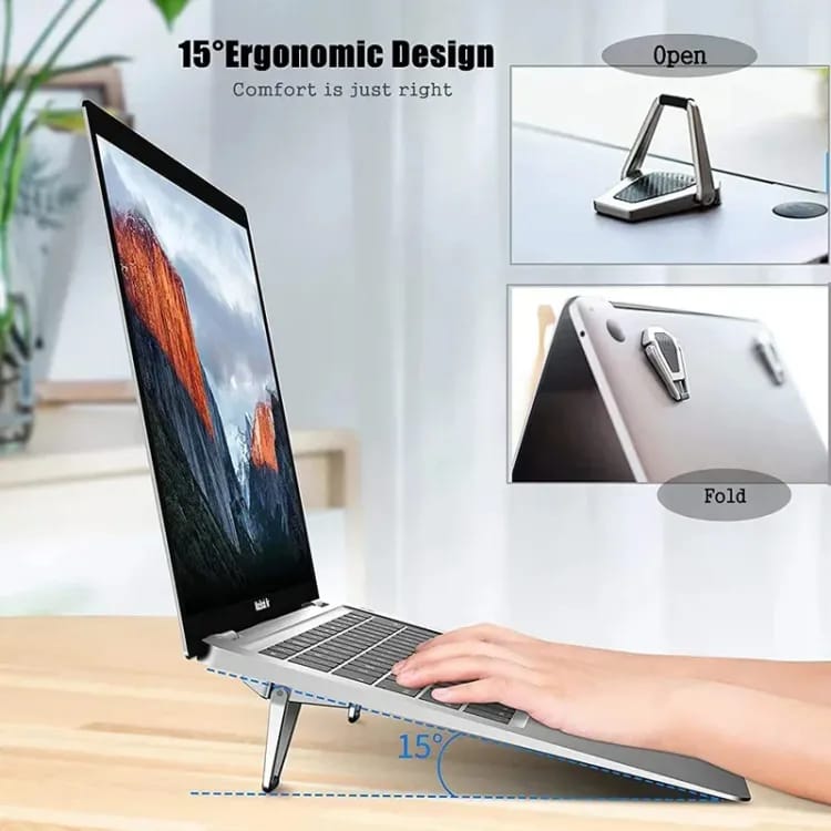 Metal Foldable Laptop Stand Universal Non-slip Bracket Support for ...