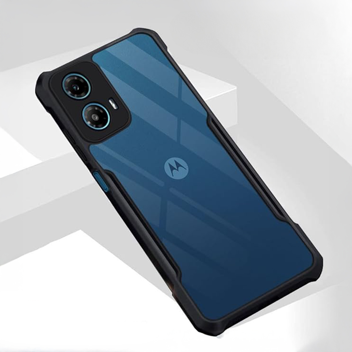 Motorola Moto G45 5G Transparent Shockproof Back Cover Black ...