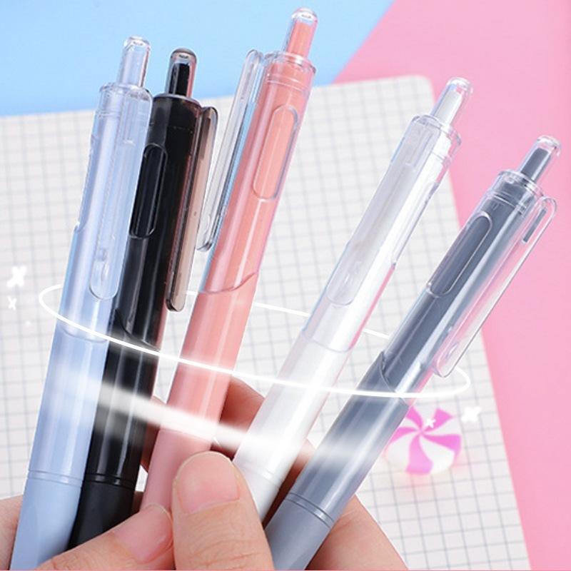 Gel Pen Retractable Gel Pen Multi Colors 0.5mm 5 PCS Black Stationery ...
